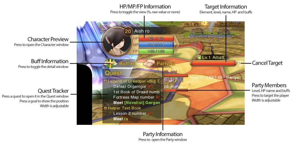 Mobile interface | Madrigal Inside | Flyff Universe Wiki