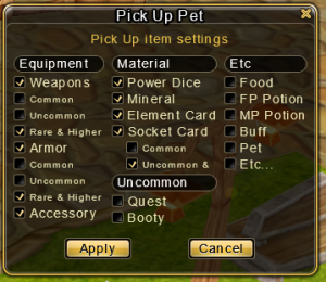Pick-Up Pets System | Madrigal Inside | Flyff Universe Wiki